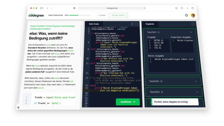 codegree: Interaktiv online Programmieren lernen